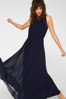 Esprit Maxi Kleid Aus Chiffon Mit Satin Blenden Im Online Shop Kaufen